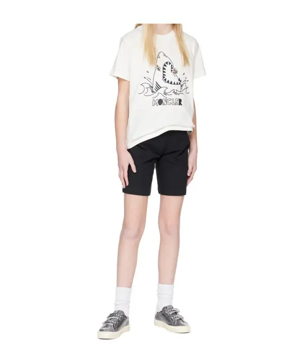 Moncler Embroidered Shark Motif Cotton Jersey T-shirt