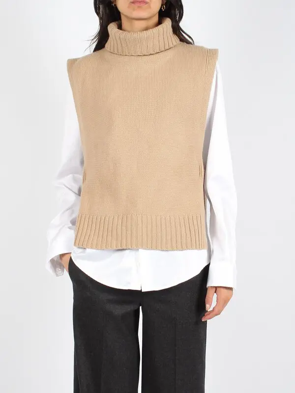 Vince Roll Neck Sleeveless Jumper