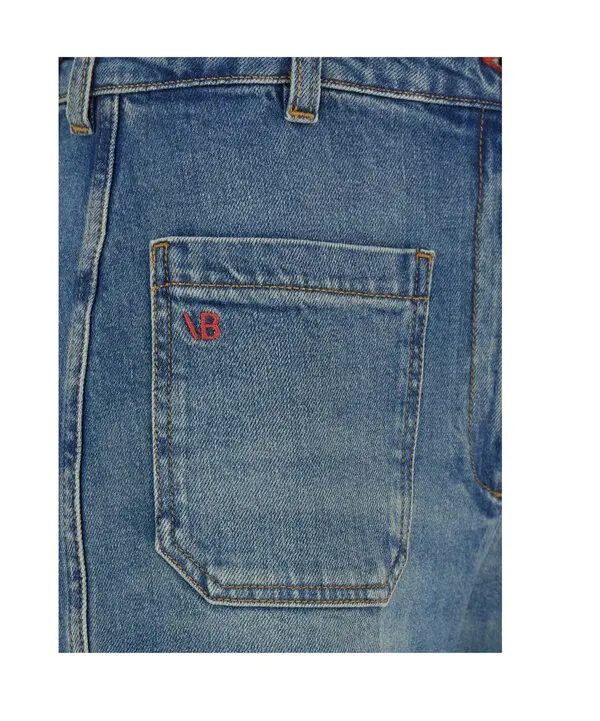 Victoria Beckham Straight-leg Jeans With Logo Embroidery