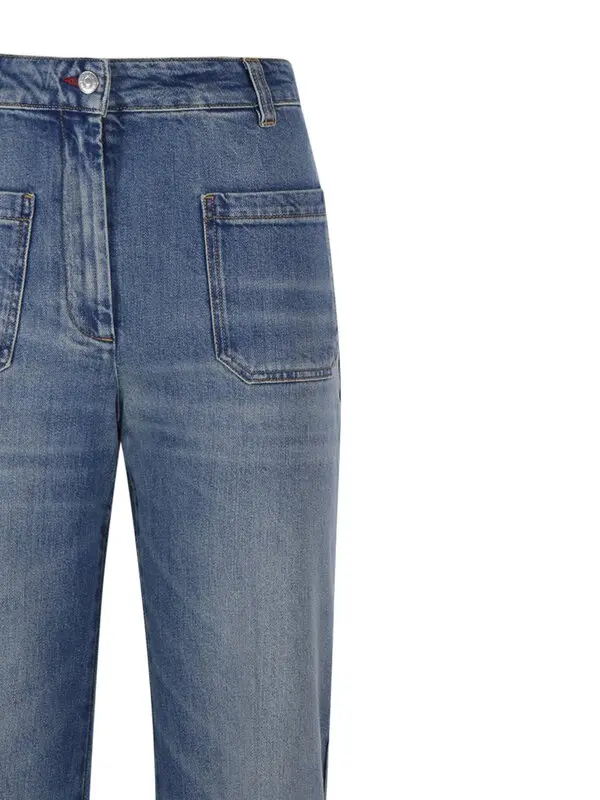 Victoria Beckham Straight-leg Jeans With Logo Embroidery