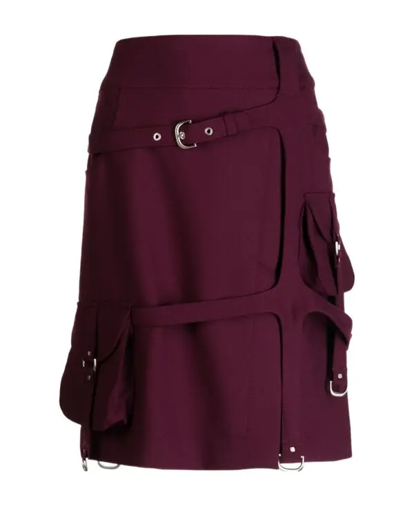 Off-White Cargo Buckle-strap Midi Skirt - Red