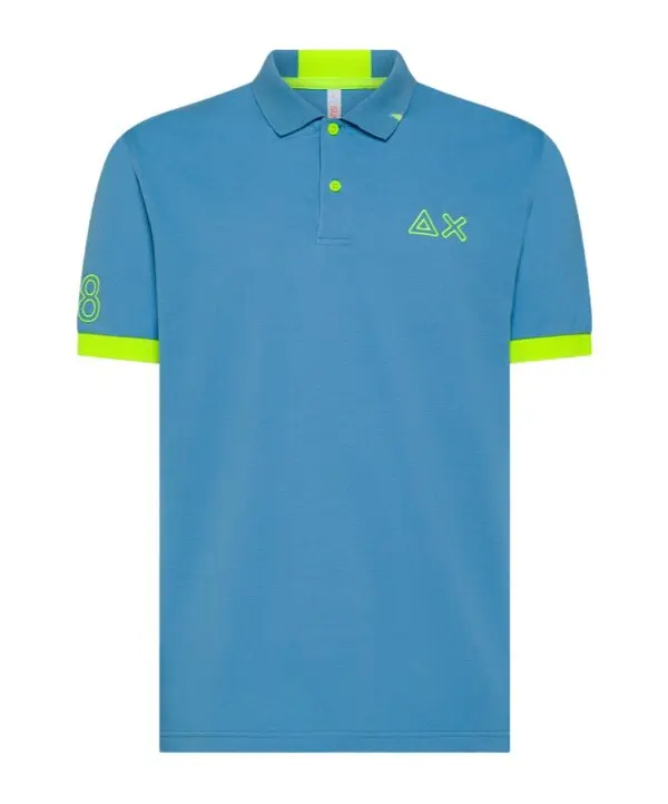 SUN 68 Logo-embroidered Polo Shirt - Sky-blue