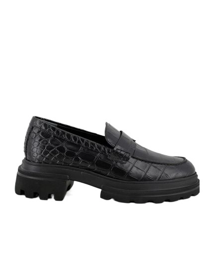 Hogan Embossed Chunky Loafers - Black