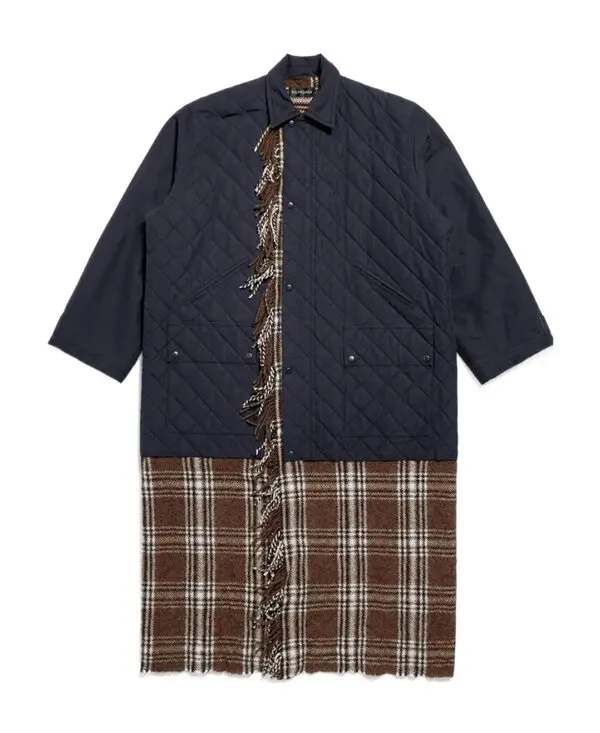 Balenciaga Layered Parka In Dark Blue