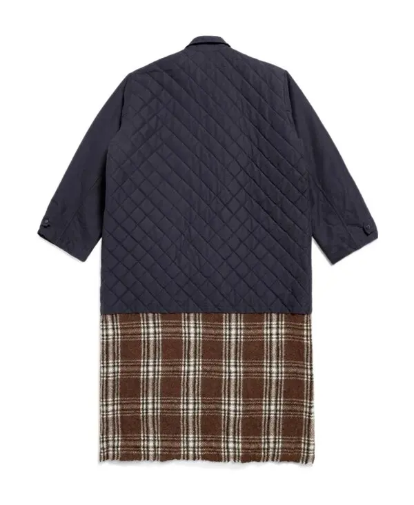 Balenciaga Layered Parka In Dark Blue
