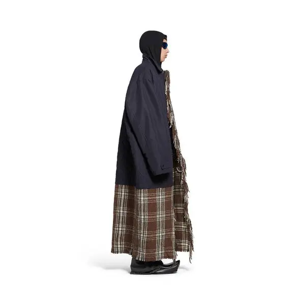 Balenciaga Layered Parka In Dark Blue