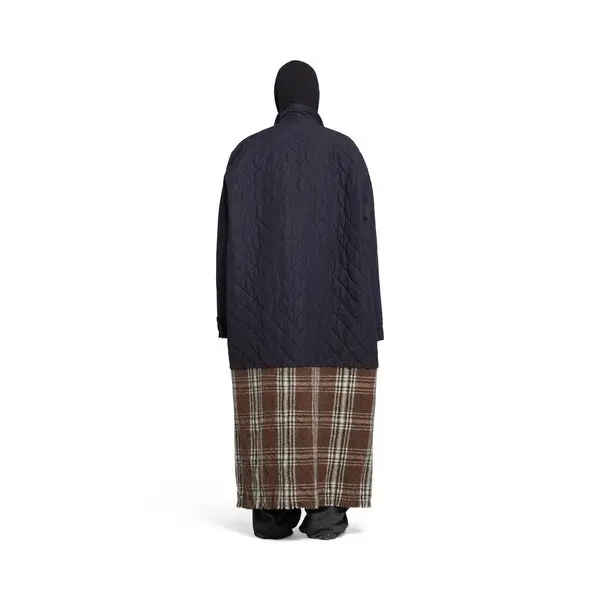 Balenciaga Layered Parka In Dark Blue