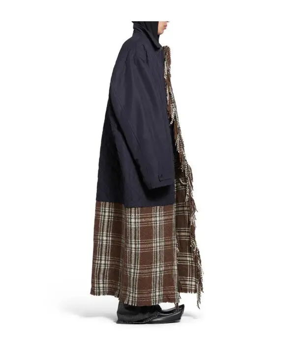 Balenciaga Layered Parka With Fringed Trim