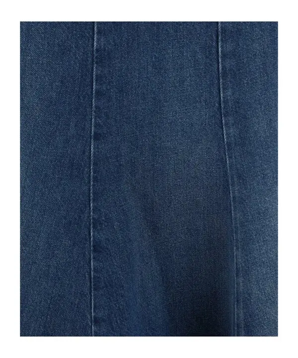 Khaite The Lennox Low-rise Denim A-line Skirt
