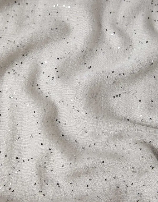 Brunello Cucinelli Glitter Embellished Frayed-edge Scarf
