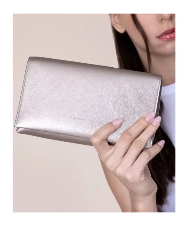 Brunello Cucinelli Metallic-leather Crossbody Bag