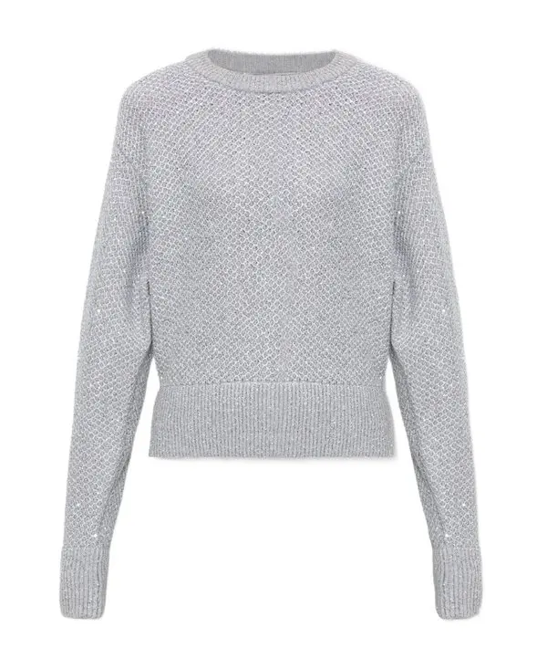 Stella McCartney Sequin-embellished Crewneck Jumper - Gray