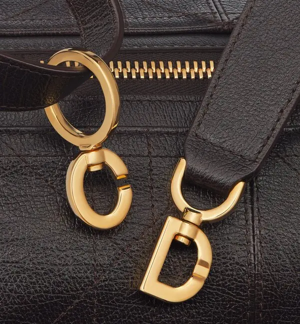 Dior Medium D-journey Bag In Shiny Grained Calfskin