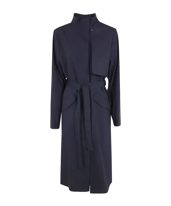 Rains Long-sleeved Trench Coat - Black