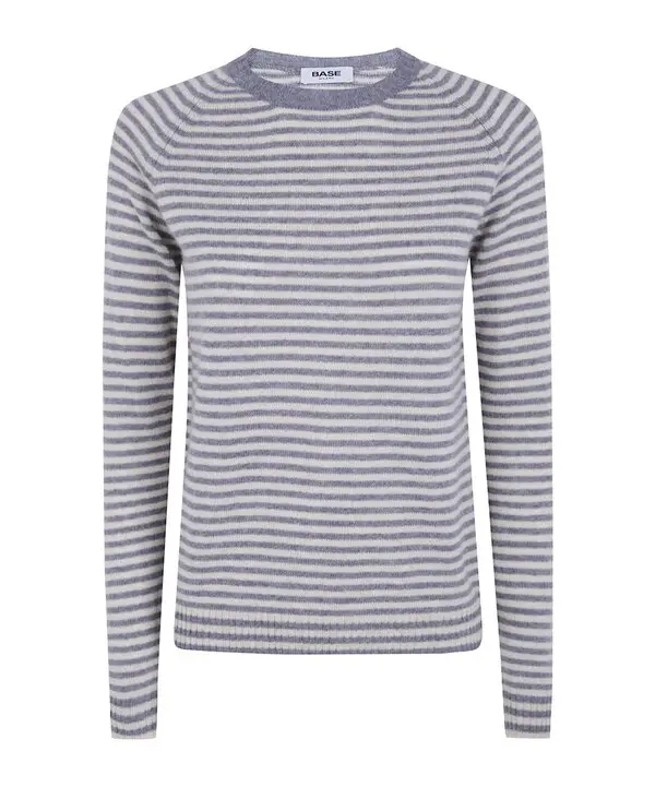 BASERANGE Striped Crew Neck Knit Sweater