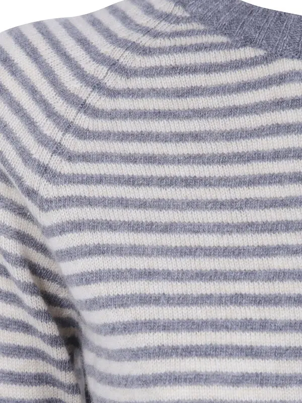 BASERANGE Striped Crew Neck Knit Sweater