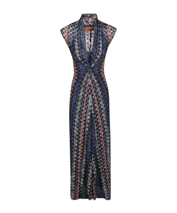 Missoni Sleeveless All-over Pattern Maxi Dress