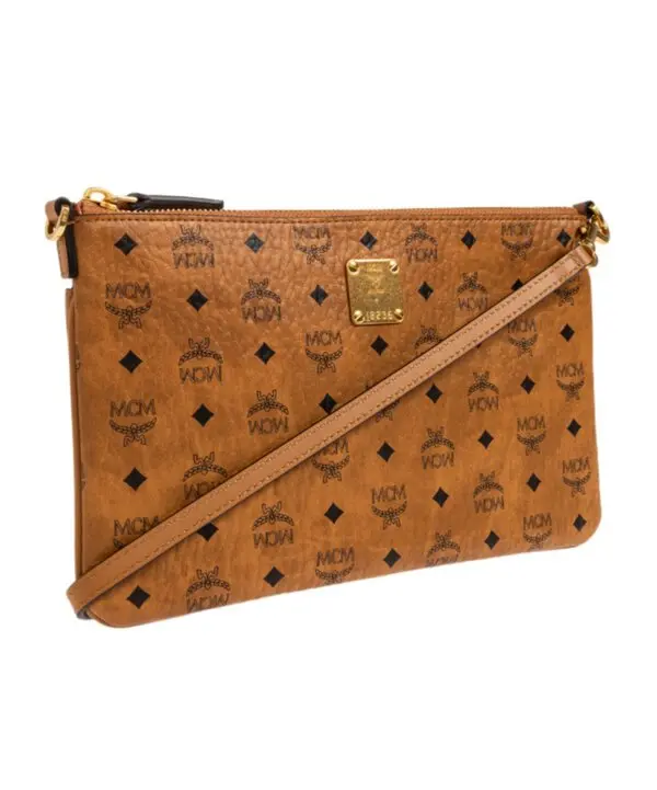 Mcm Visetos Monogram Pouch With Detachable Shoulder Strap