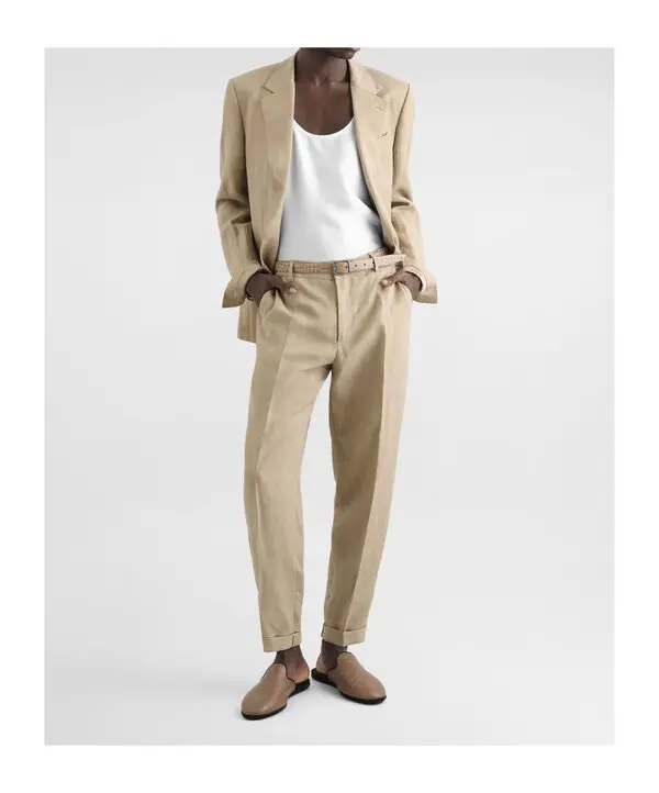 Dolce & Gabbana Martini Light Single-breasted Linen Jacket