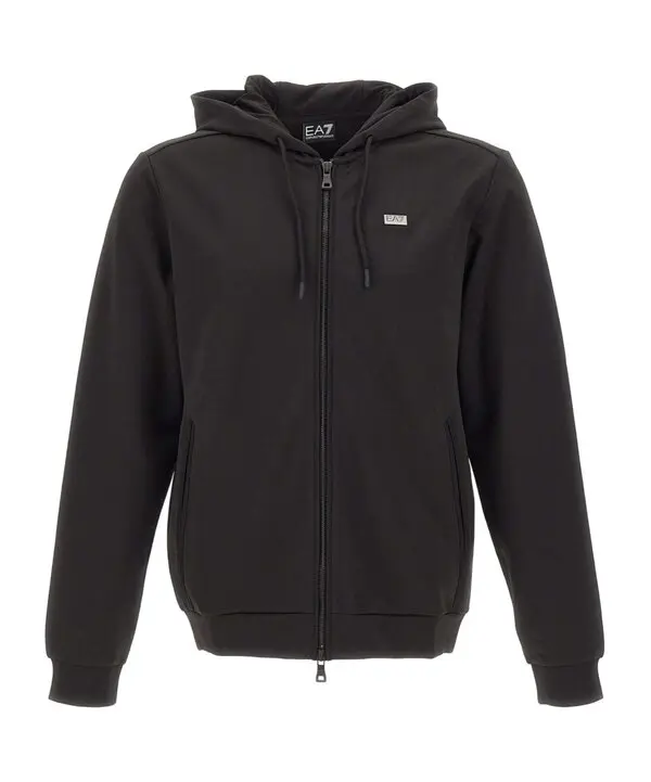 EA7 Hooded Zip-up Sweatshirt - Black