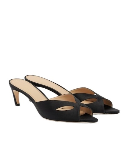Victoria Beckham Harlow Mask Satin Mules - Black
