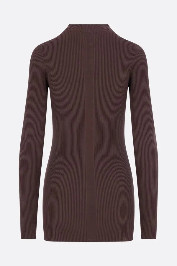 Rick Owens Ribbed Knit Mock Neck Pullover