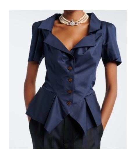VIVIENNE WESTWOOD Fitted Bodice Top With Sculptural Folds - Blue