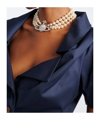 VIVIENNE WESTWOOD Fitted Bodice Top With Sculptural Folds - Blue