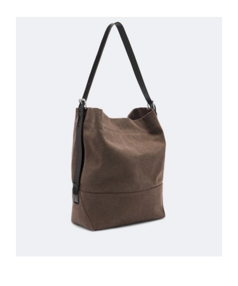LEMAIRE Belted Medium Cotton Canvas Tote Bag