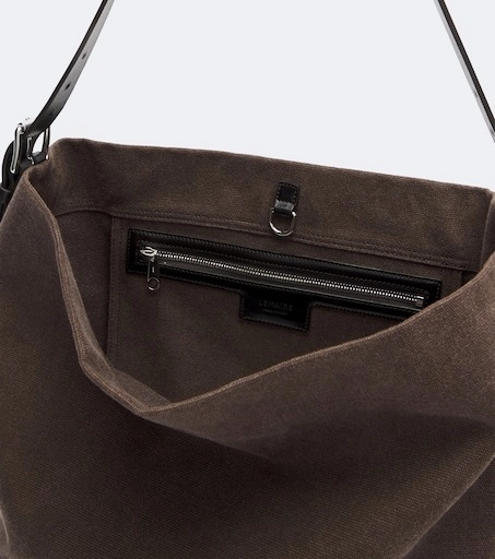 LEMAIRE Belted Medium Cotton Canvas Tote Bag