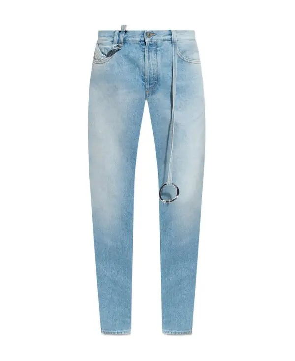Attico The Ring Embellished Tapered Leg Jeans