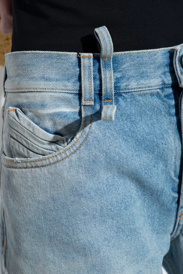 Attico The Ring Embellished Tapered Leg Jeans