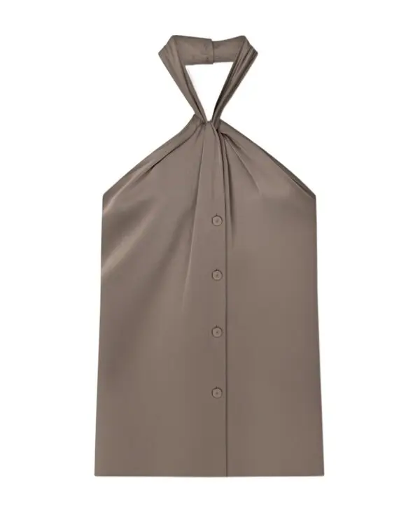 Nanushka Neline Draped Slip Satin Top