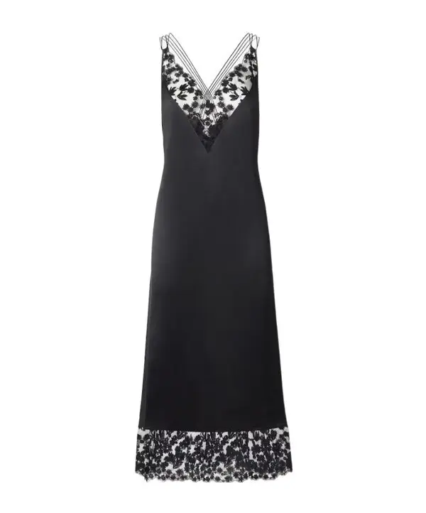 Fendi Silk And Lace Dress - Black