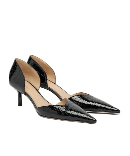 Victoria Beckham Crocodile-effect Leather High Heels