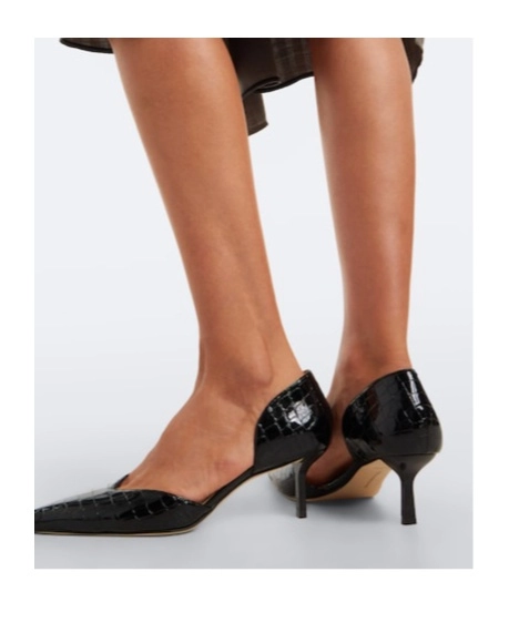 Victoria Beckham Crocodile-effect Leather High Heels
