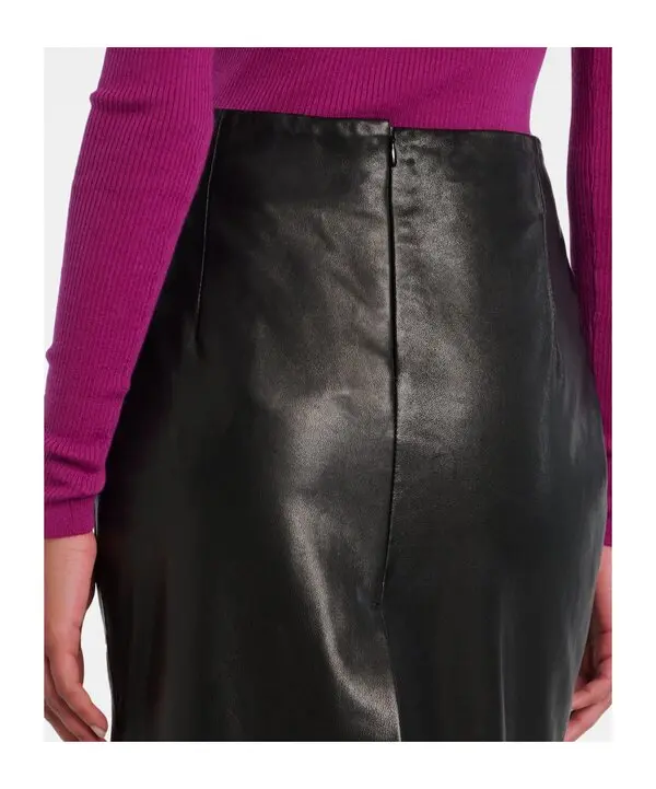 Nour Hammour Elisse Leather Pencil Skirt
