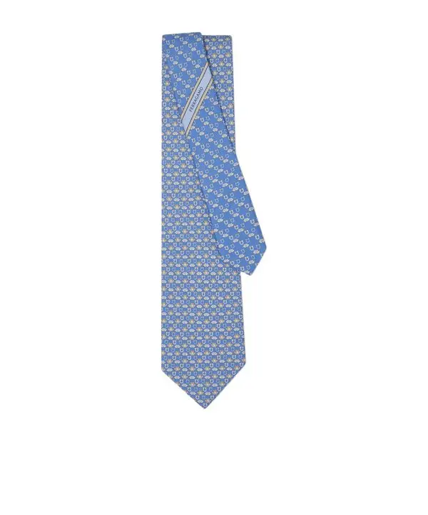 FERRAGAMO Frog Print Silk Neck Tie