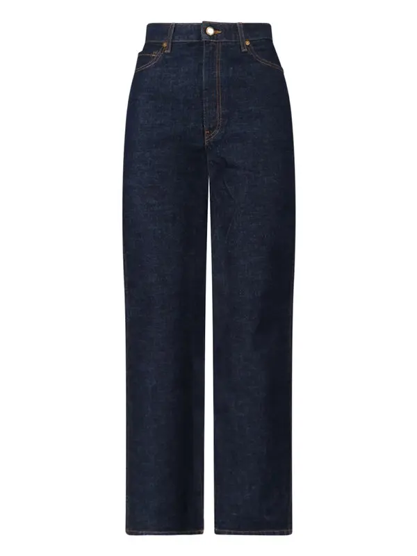Khaite Embellished Straight-leg Jeans