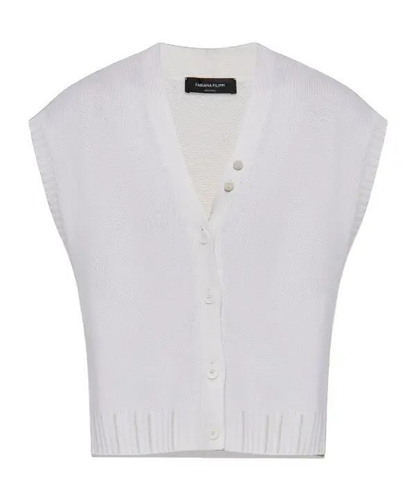 Fabiana Filippi V-neck Knitted Cardigan - White