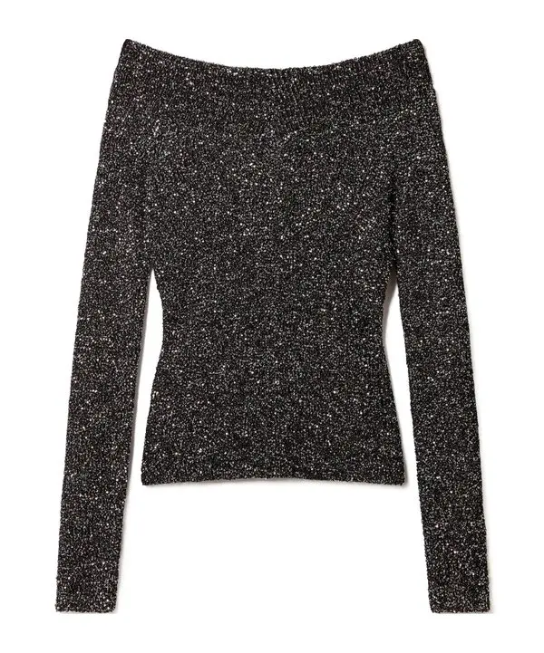 Stella McCartney Sequin Off-shoulder Jumper