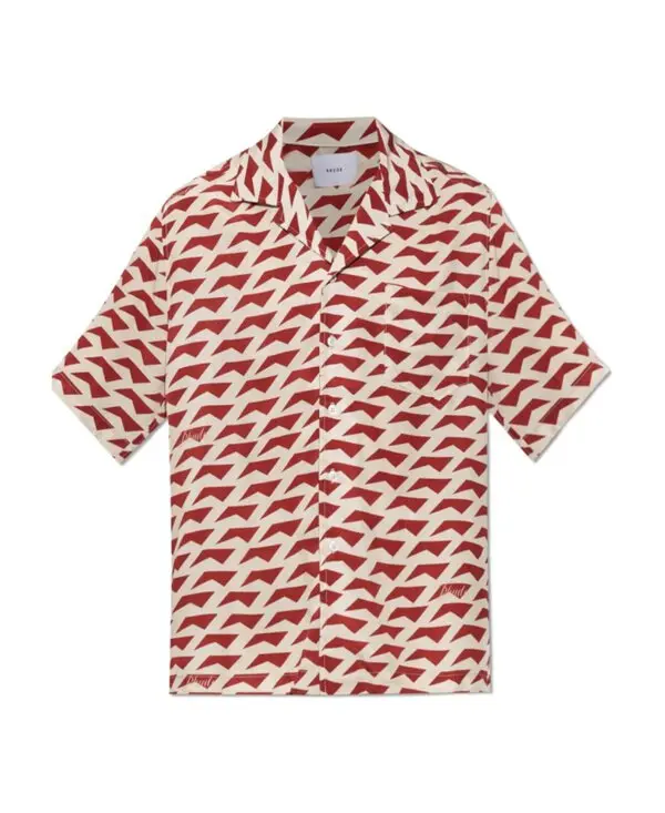 Rhude Geometric-patterned Satin Twill Shirt - Nude