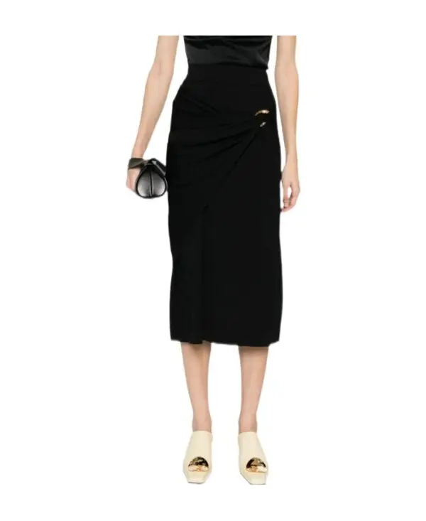 JIL SANDER High-waisted Virgin Wool Skirt - Black