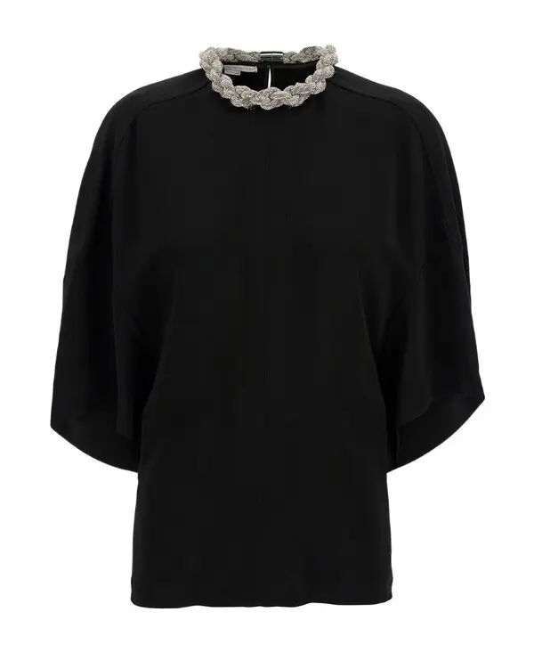 Stella McCartney Falabella Embellished Crewneck Blouse - Black