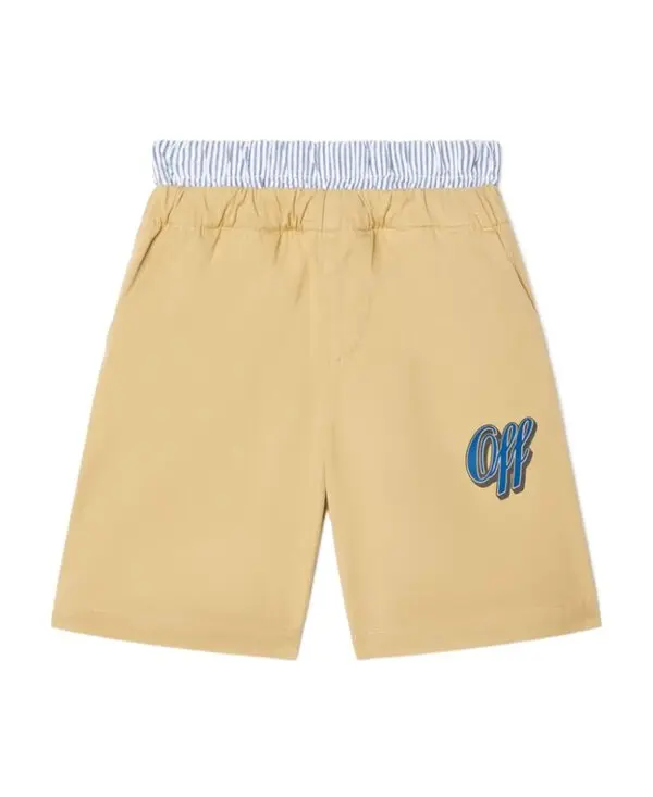 Off-White Baseball Logo-print Cotton Shorts