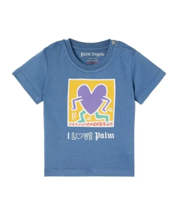 Palm Angels X Keith Haring Cotton T-shirt - Blue