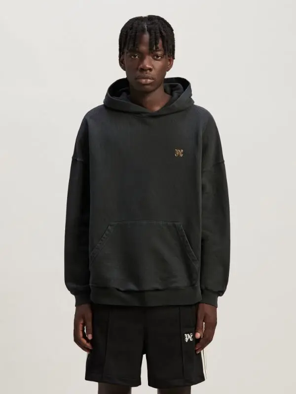 Palm Angels Back Foggy Logo Printed Hoodie