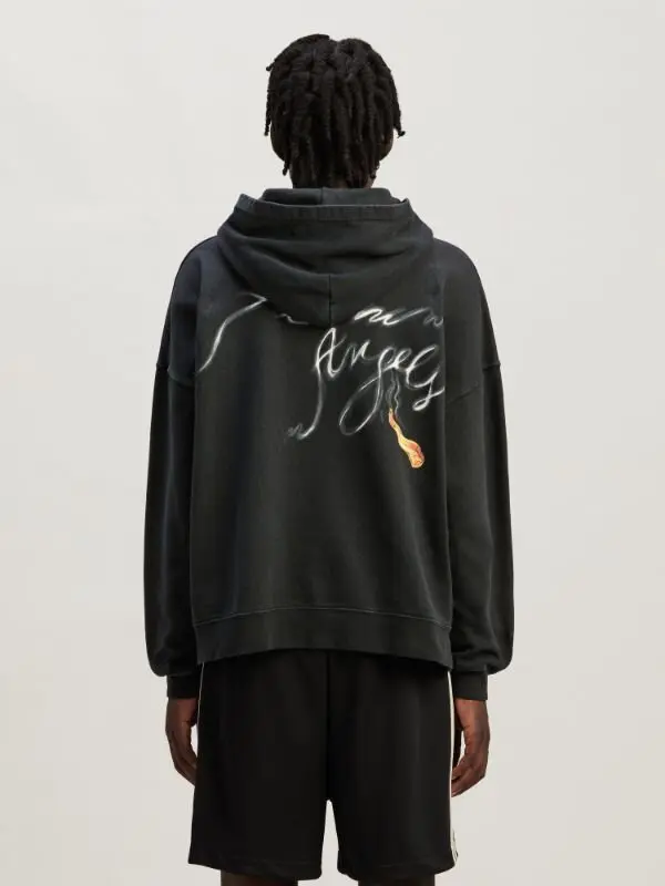 Palm Angels Back Foggy Logo Printed Hoodie
