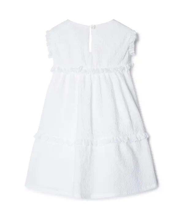 Off-White Off Stamp Ruffled Cotton Dress
