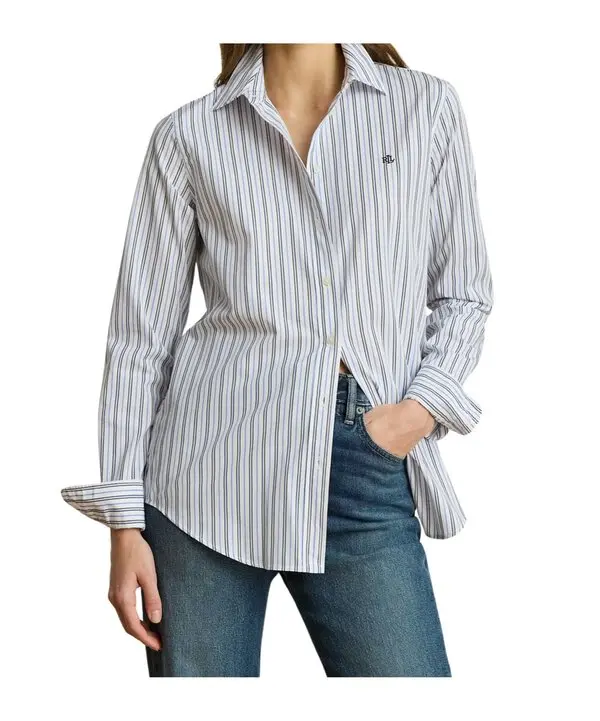 Ralph Lauren Striped Embroidered-logo Shirt